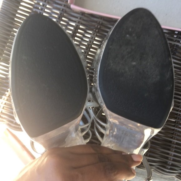 Classified | Shoes | Hot Silver And Clear Stiletto Platform Heels ...